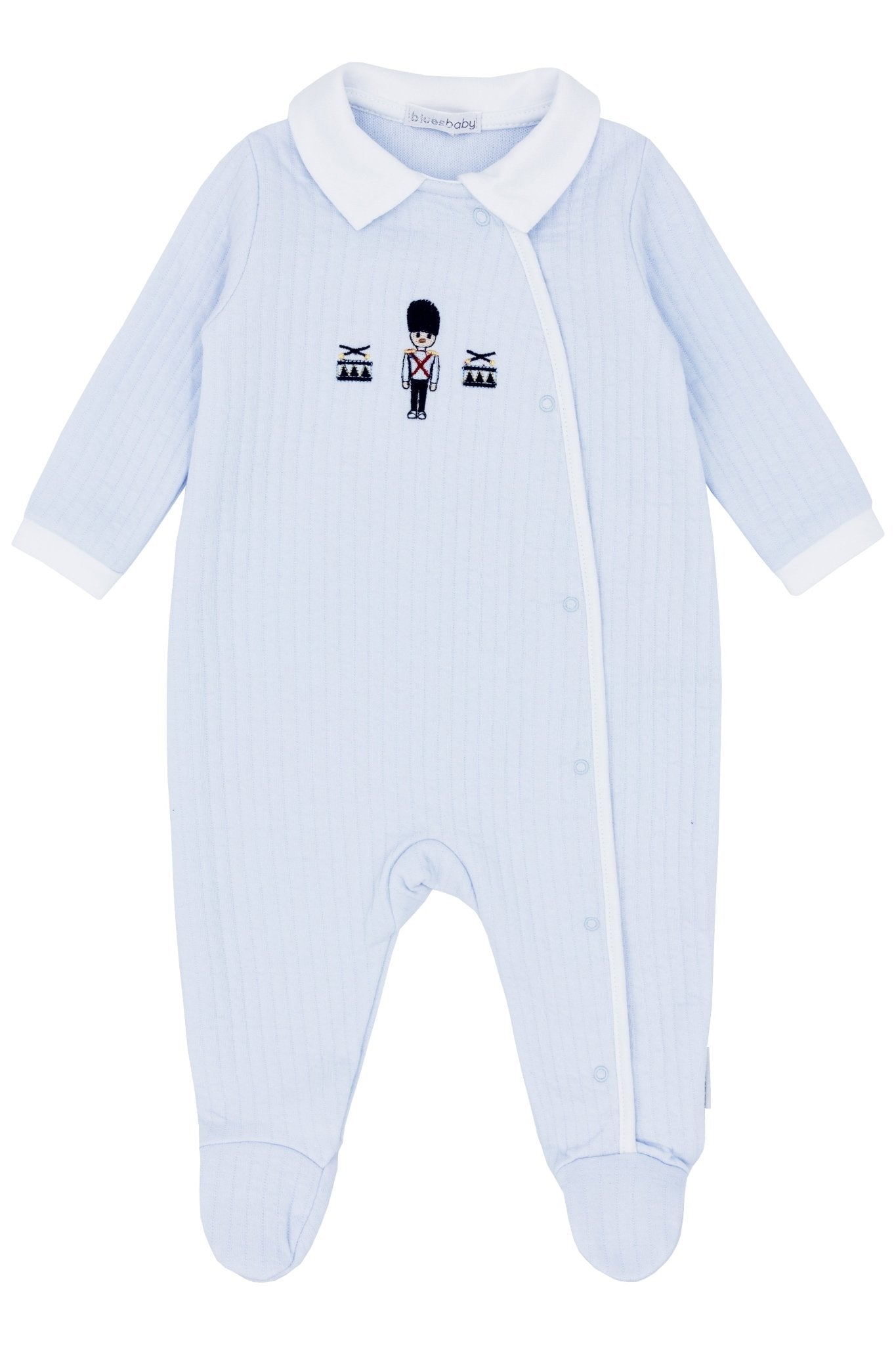 Blues Baby AW24 | "Rowan" Baby Blue King's Guard Embroidered Sleepsuit ...