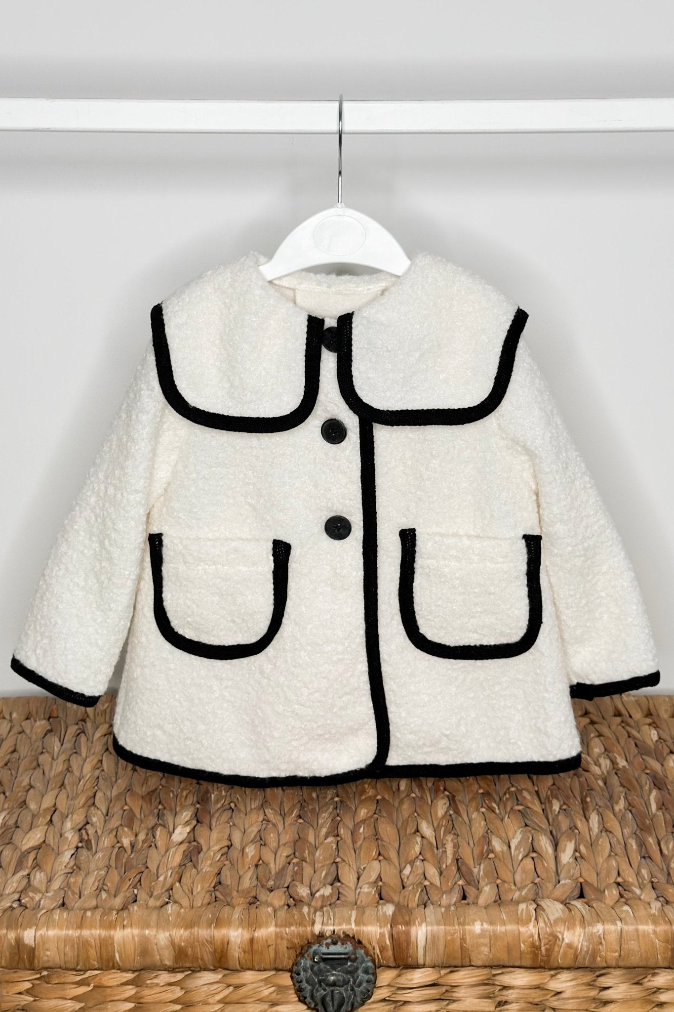 AW25 Fofettes | "Remi" Ivory & Black Bouclé Coat – Millie and John