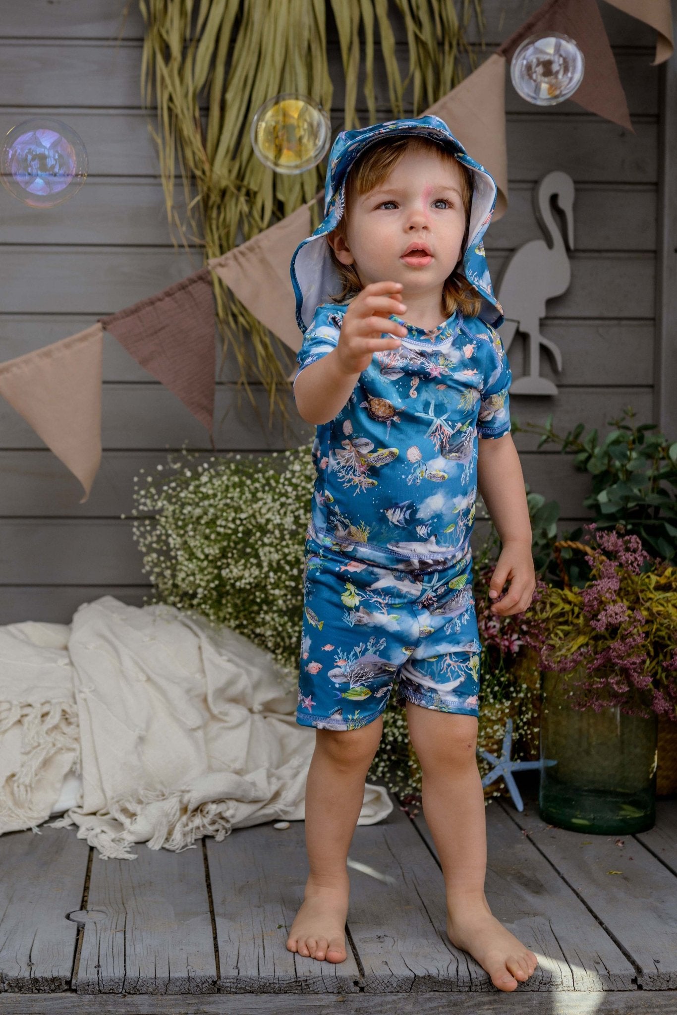 Jamiks SS23 | "Triton" Teal Sea Life Swim Set – Millie and John