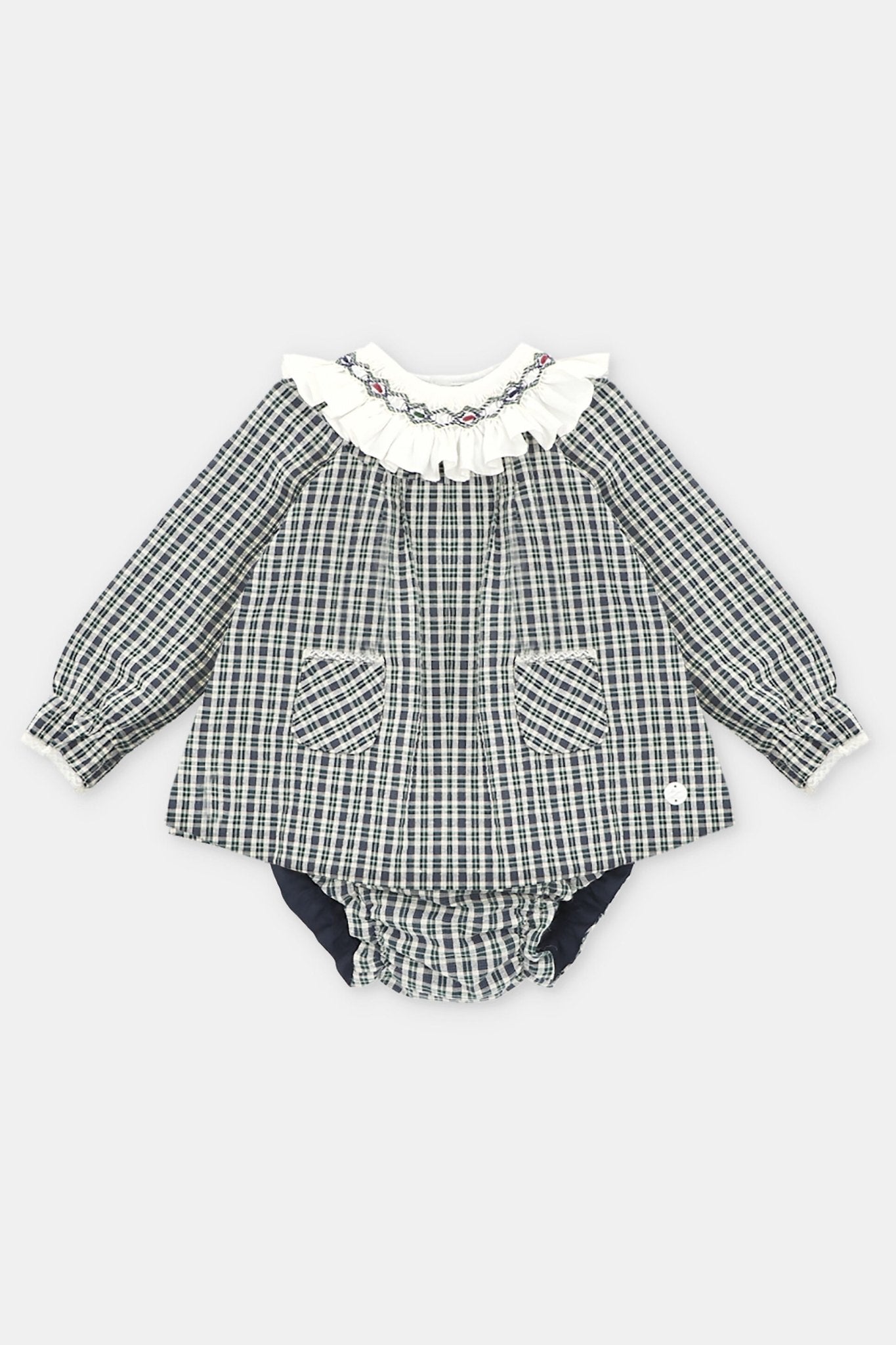 Martín Aranda AW24 | "Arabella" Navy Tartan Dress & Bloomers – Millie ...