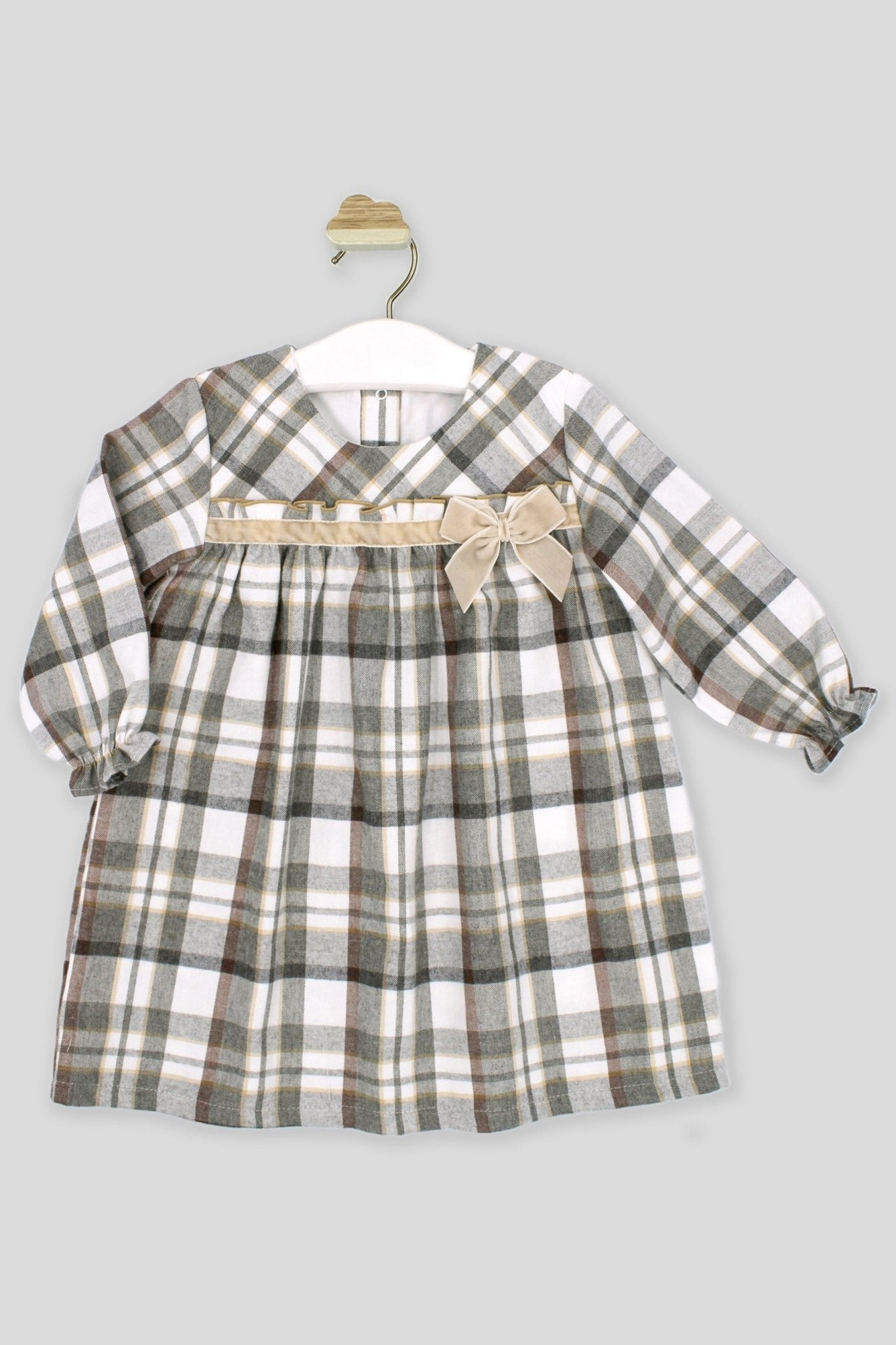 Rapife AW24 | "Holly" Grey & Burgundy Tartan Dress – Millie and John