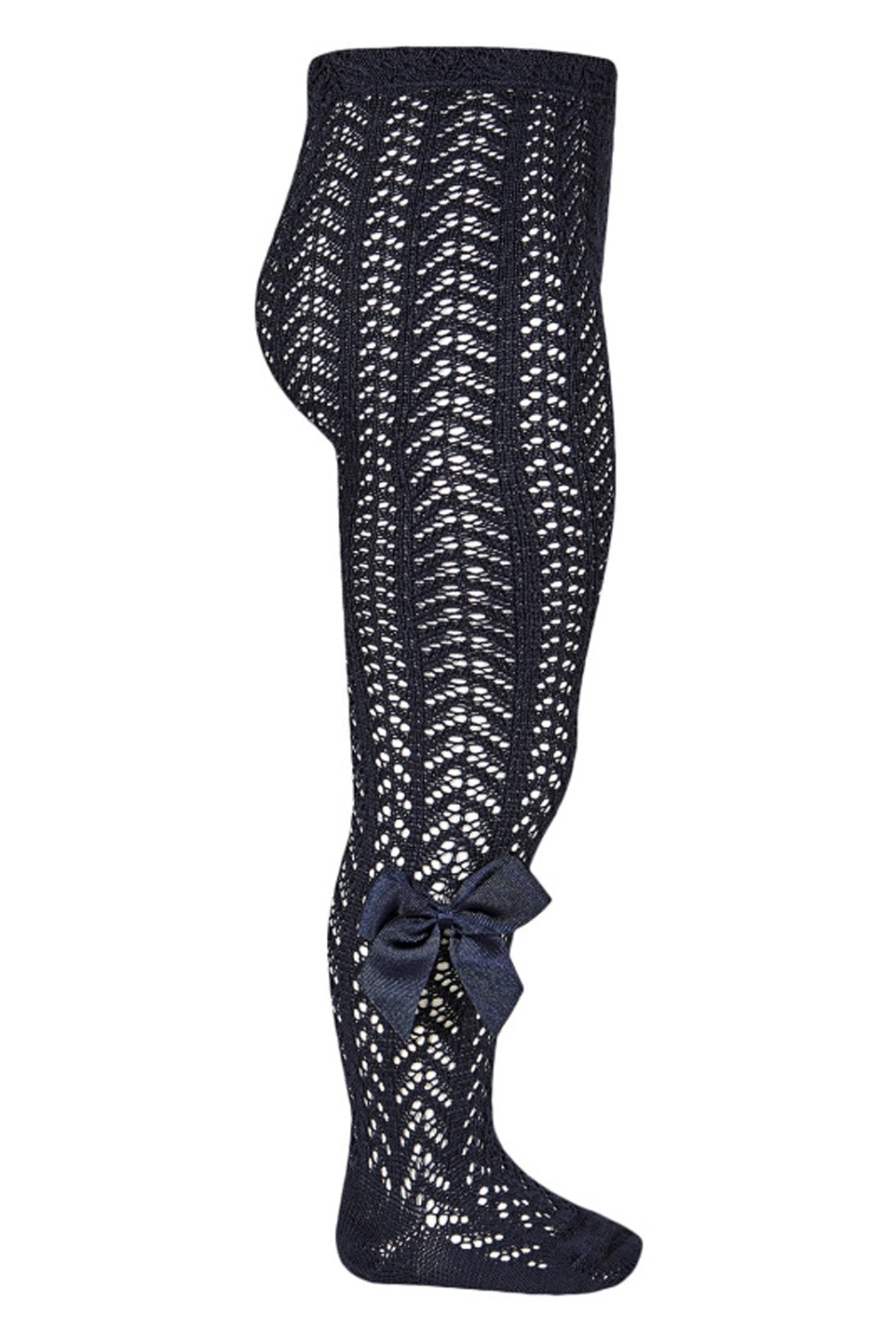 Cóndor | Navy Lace Openwork Bow Tights – Millie and John
